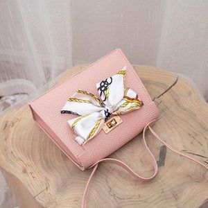 Star Posh | Bags | Satin Bow Pink Vegan Leather Mini Satchel Handbag ...